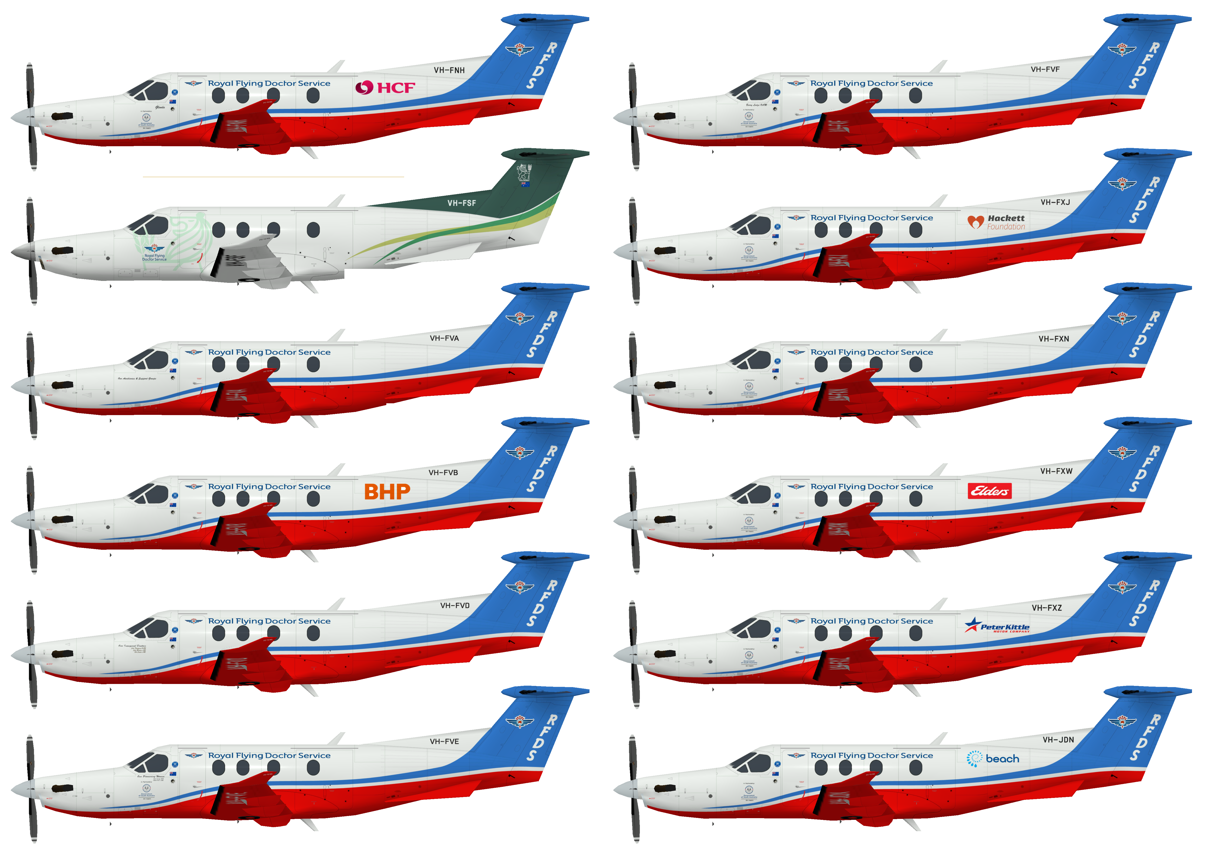 Royal Flying Doctor Service Central Division Pilatus PC-12 Fleet – KYLE ...