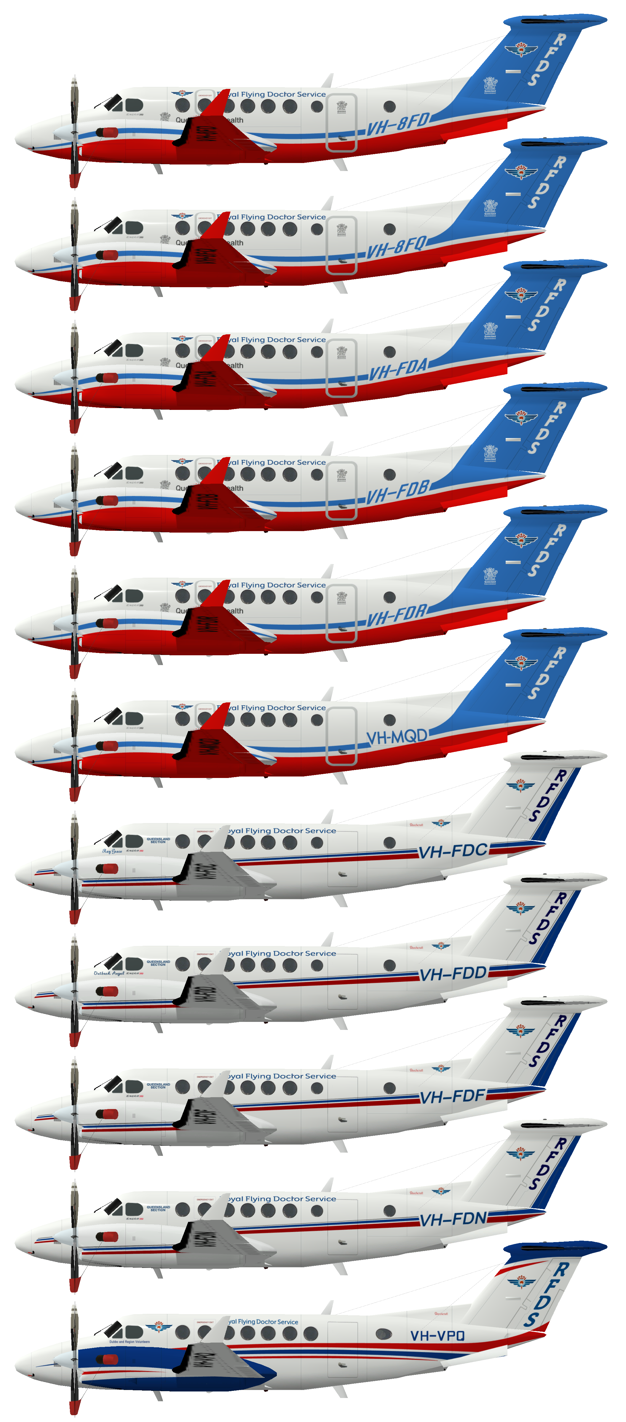Royal Flying Doctor Service B350 Fleet – KYLE'S AI WORKS
